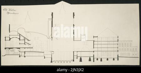 Opera house, Cologne: longitudinal section Stock Photo - Alamy