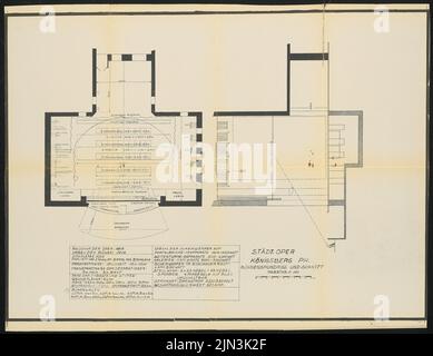 Opera house, Königsberg: Longitudinal section 1: 100 Stock Photo - Alamy