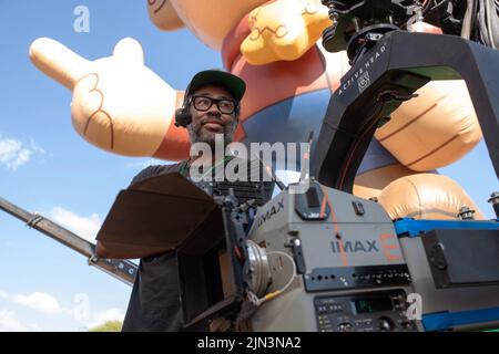 NOPE, director Jordan Peele, on set, 2022. ph: Glen Wilson ...