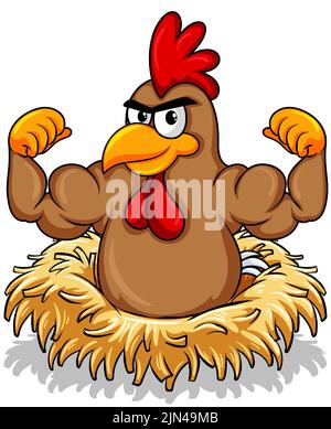 Muscular rooster cartoon character illustration Stock Vector Image ...