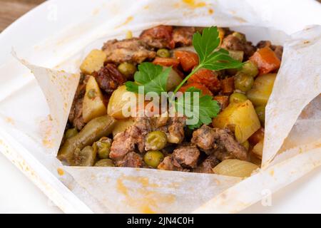 Turkish paper kebab, Turkish kagit kebabi, Antakya kagit kebap Stock ...