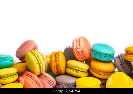 Colorful macarons. Small French cakes. Sweet and colorful french ...