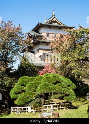 Japan, Suwa. Takashima reconstructed castle. The corner Sumi yagura ...