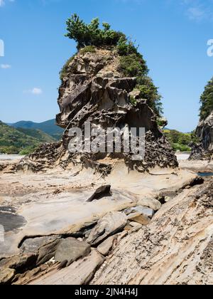 Sandstone rock formations at Tatsukushi coast - a natural scenic ...