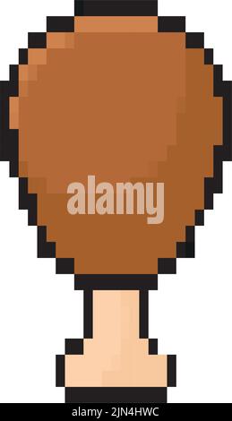 Pixelated Chicken Leg Vector illustration Pixel Art Stock Vector Image ...