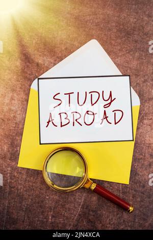 Conceptual caption Study Abroad. Conceptual photo Pursuing educational ...