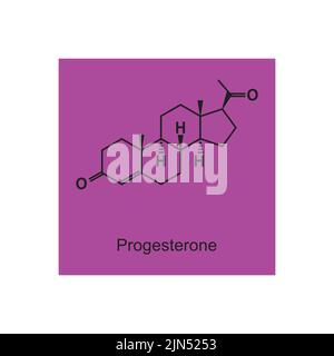 Progesterone hormone molecular structure on white background. Vector ...