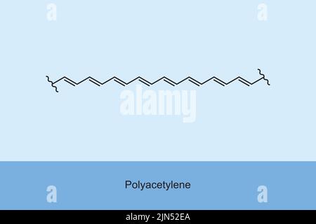Polyacetylene polymer chemical structure on white background Stock ...