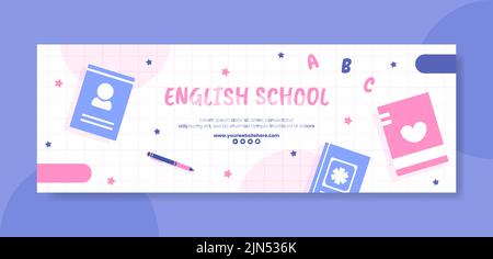 English Class Template Background Hand Drawn Cartoon Flat Illustration ...