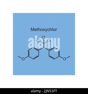 Methoxychlor pesticide chemical structure on white background Stock ...