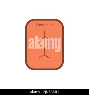 Limonene (alkene) chemical structure on white background - component of ...