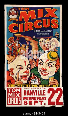 Tom Mix Circus Poster (Tom Mix, 1937). Circus Poster 2 Stock Photo - Alamy