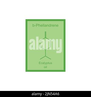 b-Phellandrene (alkene) chemical structure on white background ...