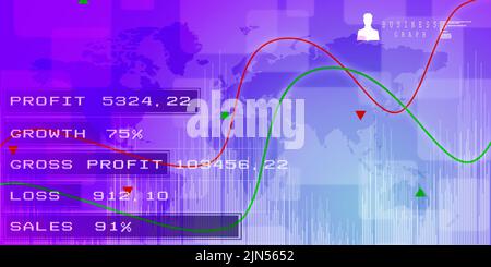Stock market graph background. 2d illustration Stock Photo - Alamy