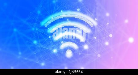 2d illustration WiFi symbol sign Stock Photo - Alamy