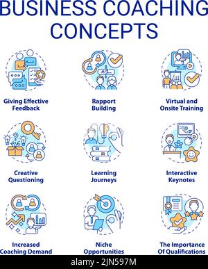 Corporate coaching outline icons collection. Corporate, Coaching ...