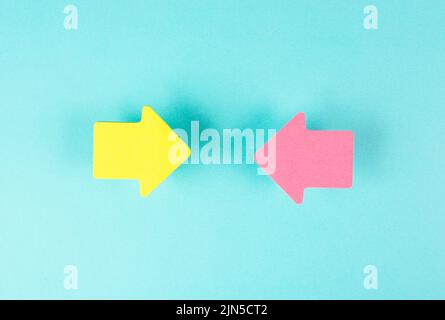 Arrows pointing to the middle with copy space, having a taget, planning ...