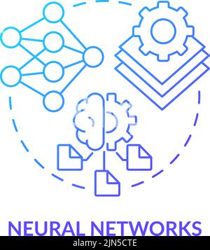 Neural networks linear icon. Thin line illustration. Human brain contour symbol. Artificial ...