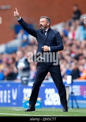 Kilmarnock manager Derek McInnes gestures on the touchline during the ...