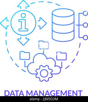 Data management blue gradient concept icons set Stock Vector Image ...
