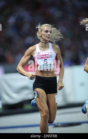 Ivona Dadic participating in the 800 meters in the Heptathlon at the ...