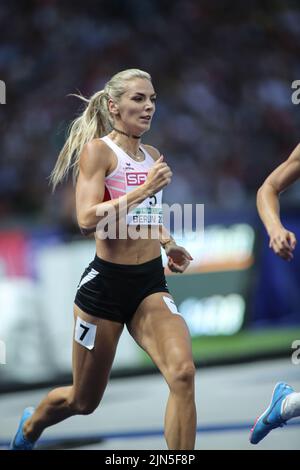 Ivona Dadic participating in the 800 meters in the Heptathlon at the ...
