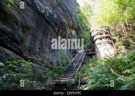 Saxon Switzerland uphill stairs, Germany Stock Photo - Alamy