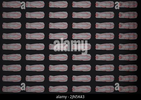 large group of dead bodies covered above view. 3d rendering Stock Photo ...