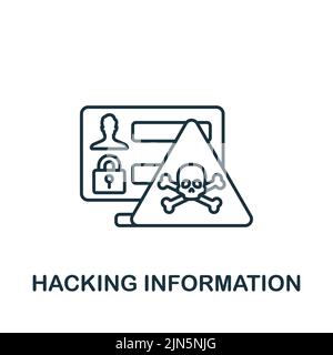 Hacking Information icon. Monochrome simple Cybercrime icon for ...
