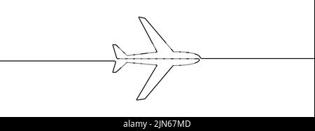Airplane one line drawing. Minimalism art. Continuous line plane ...