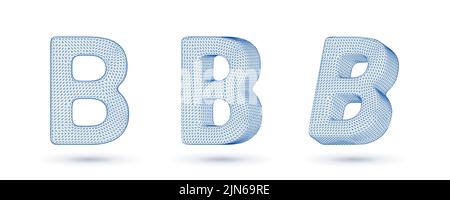 Letter o wireframe high polygonal outline low poly style vector ...