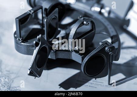 Old Map And Sextant Stock Photo - Alamy