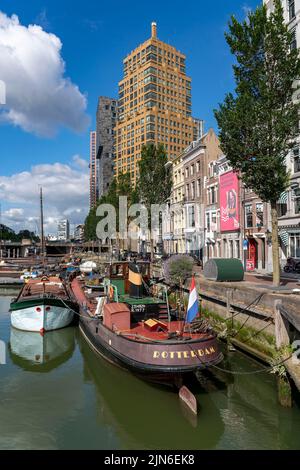 Oudehaven (Old Harbour) Rotterdam Netherlands( background Cube Houses ...
