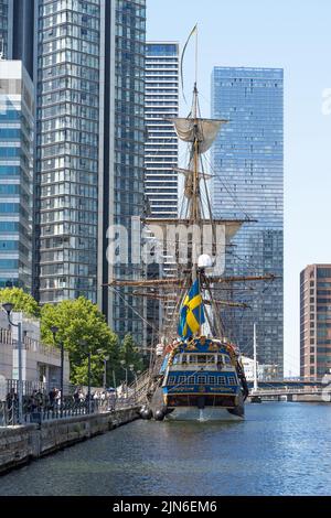 Gotheborg of Sweden, a sailing replica of the Swedish East Indiaman ...