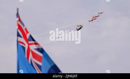 Swiss F18 Hornet and PC7 display teams at the Royal International Air ...