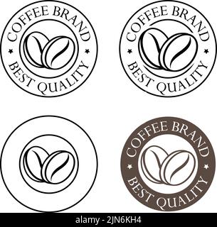 Round Coffee Beans Icon isolated on a White Background Stock Vector ...