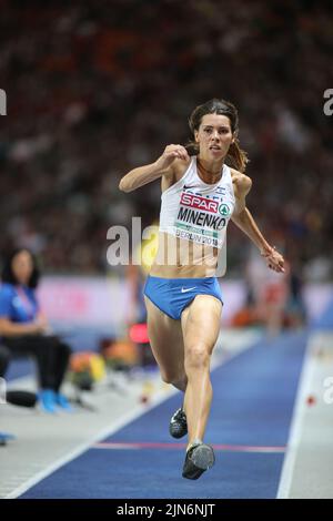 Hanna Minenko participating in the Triple Jump at the European ...