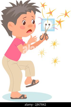 Kids destroy. Children bad behavior. Naughty boy jumping on sofa ...