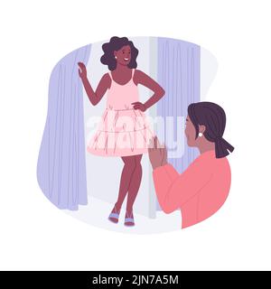 Girls trying on new clothes illustration Stock Vector Image & Art - Alamy