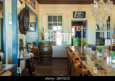 Interior of the Prairie Hotel, a renowned old Outback pub at Prairie ...
