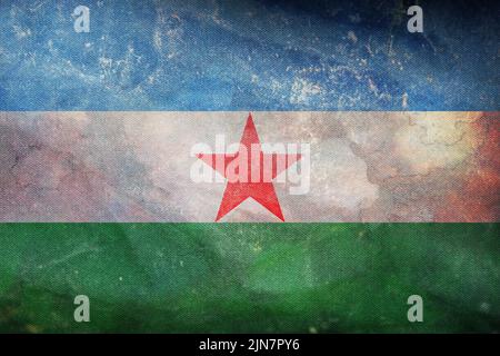 flag of Cushitic peoples Afar people at cloudy sky background ...