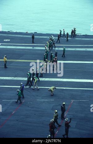 The USS Ranger (CV-61), an aircraft carrier of the United States Navy ...