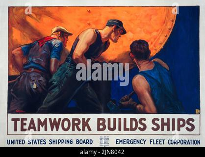 World War I Propaganda (Emergency Fleet Corp., 1918). Vintage Poster ...