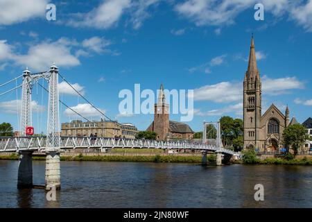 Ness Suspension Bridge, Inverness, Highland, Scotland Stock Photo - Alamy