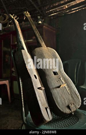 Traditional guitar-like stringed instruments in Fatumnasi village ...