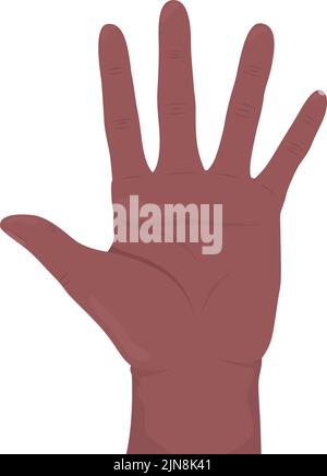 Palm with spread fingers 2D vector isolated illustration Stock Vector ...