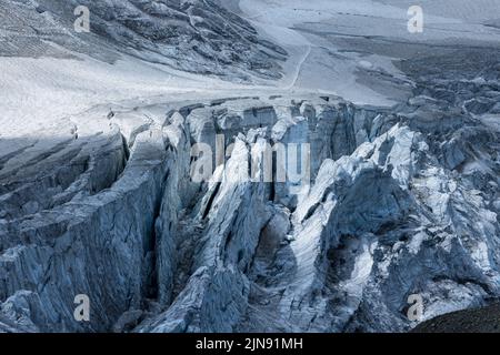 giant Séracs and glacial crevasses on the glacier of Steingletscher in ...