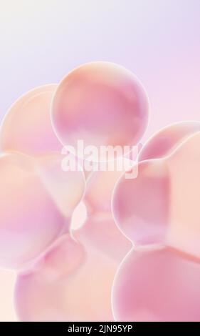Transparent gradient bubbles, 3d rendering. Computer digital drawing ...