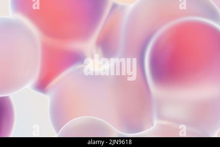 Transparent gradient bubbles, 3d rendering. Computer digital drawing ...