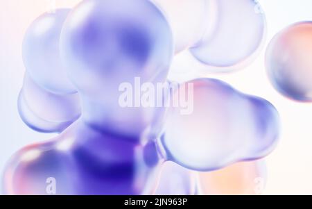 Transparent gradient bubbles, 3d rendering. Computer digital drawing ...